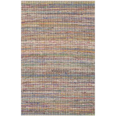 SAFAVIEH Rag Robynne Striped Cotton Runner Rug, Aqua/Multi, 2'3" x 5 ...