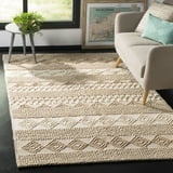 SAFAVIEH Micro-Loop Braylon Floral Wool Area Rug, Ivory/Beige, 4' x 6 ...