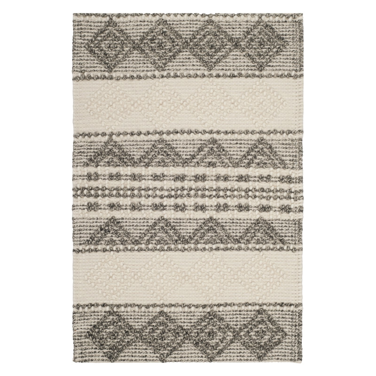 SAFAVIEH Natura Carly Geometric Braided Wool Area Rug, Grey/Ivory, 4' x ...