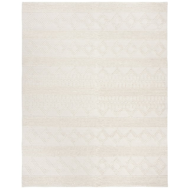 SAFAVIEH Natura Carly Geometric Braided Wool Area Rug, Ivory, 11' x 15 ...