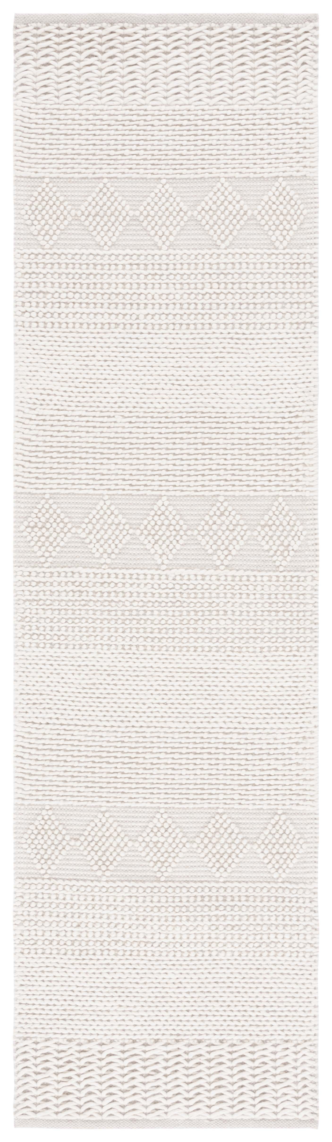 SAFAVIEH Natura Carter Striped Wool Runner Rug, Ivory, 2'3" x 8 ...
