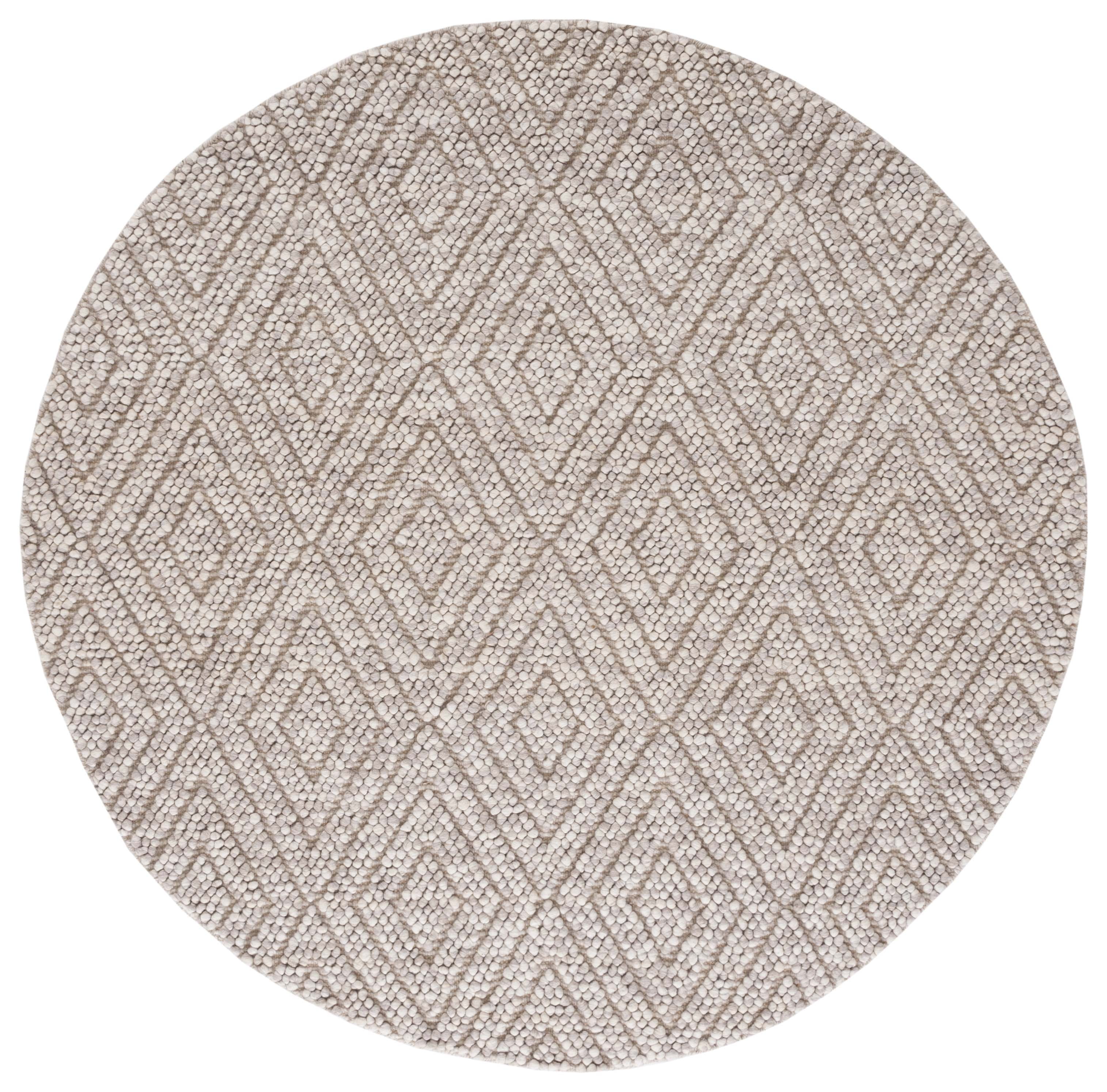 SAFAVIEH Natura Glenda Geometric Area Rug, Beige, 6' x 6' Round ...