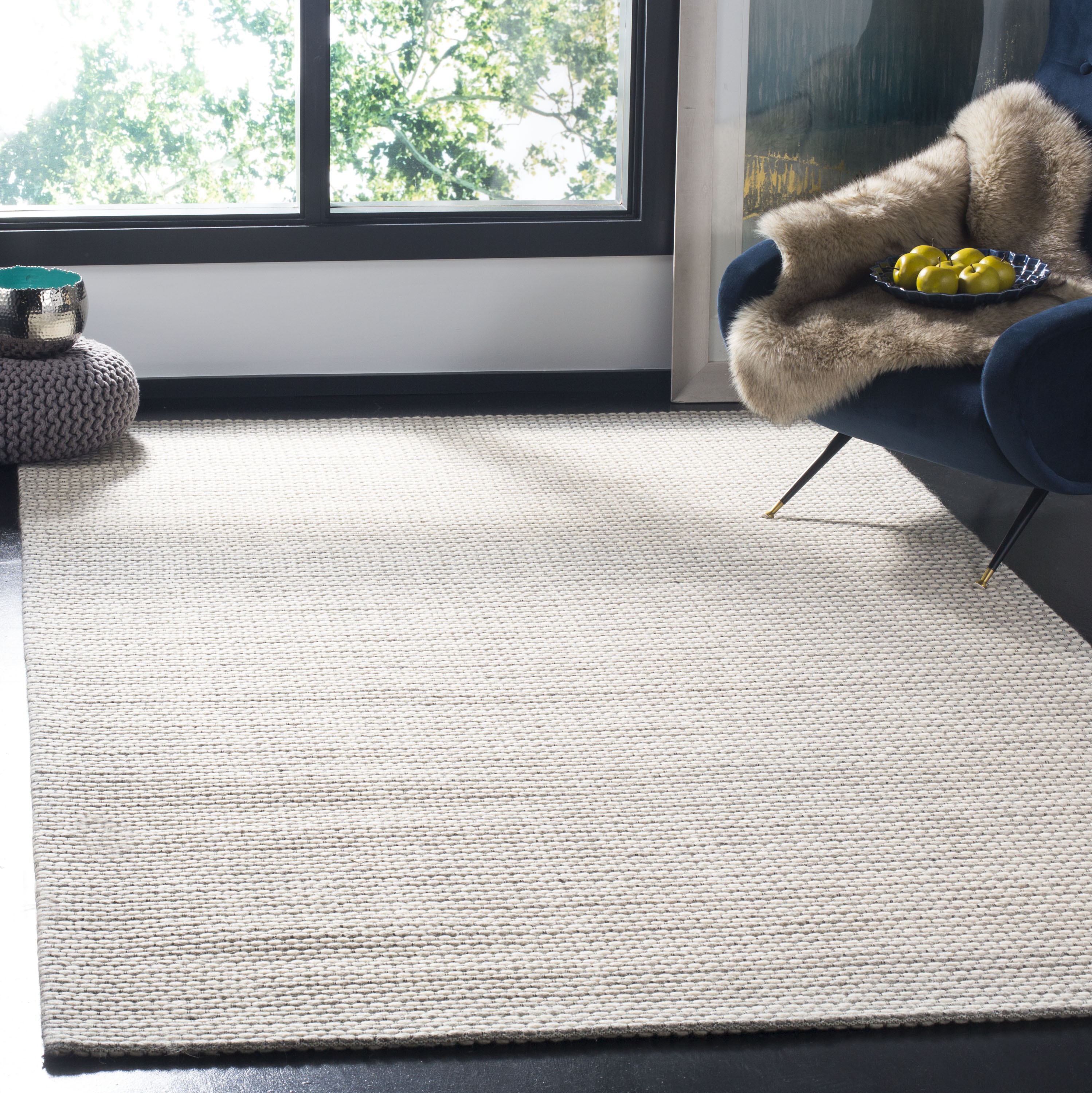 SAFAVIEH Natura Feride Solid Braided Wool Area Rug, Beige, 2' x 3 ...