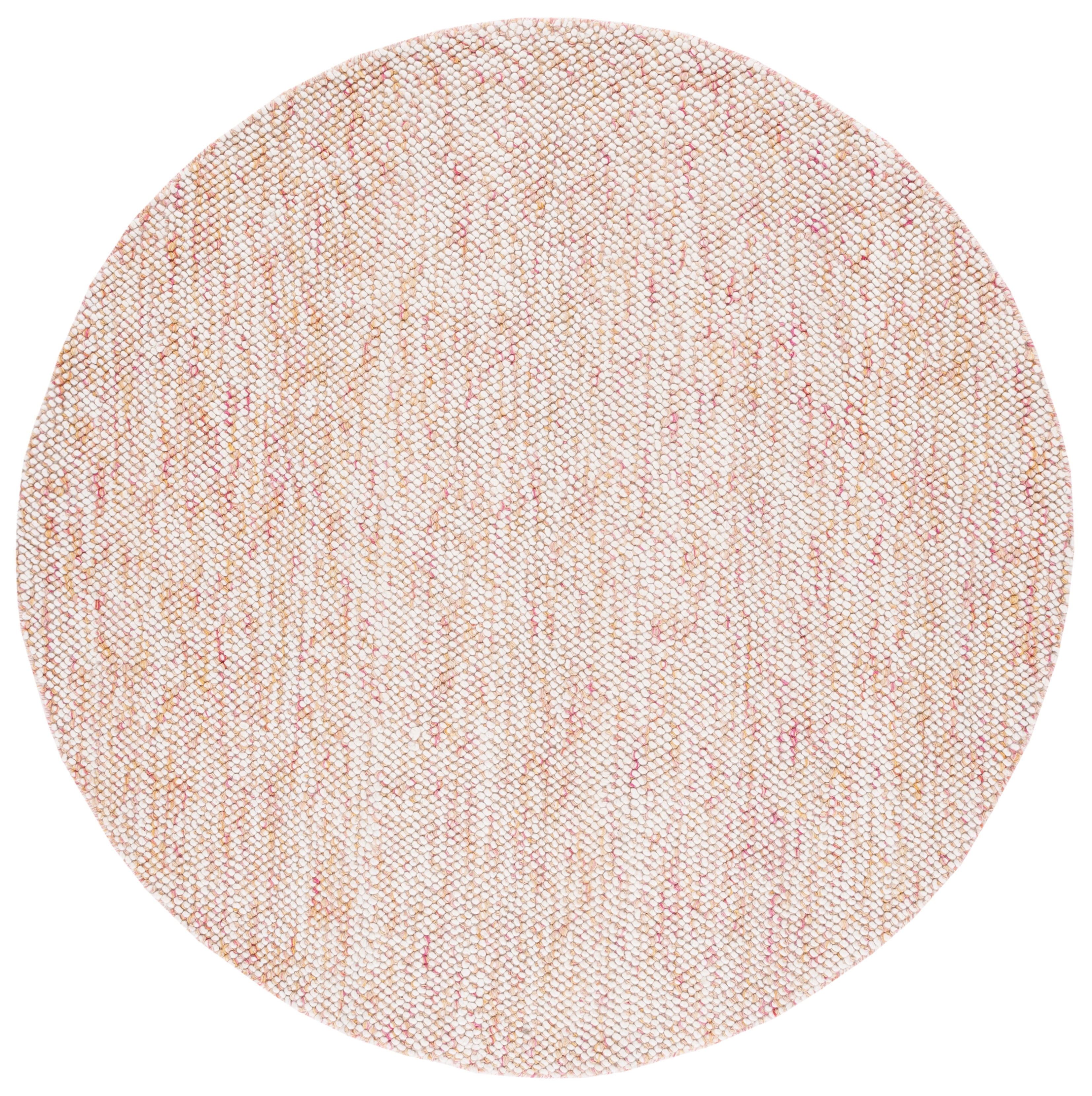 SAFAVIEH Natura Finn Distressed Area Rug, Red/Ivory, 6' x 6' Round ...