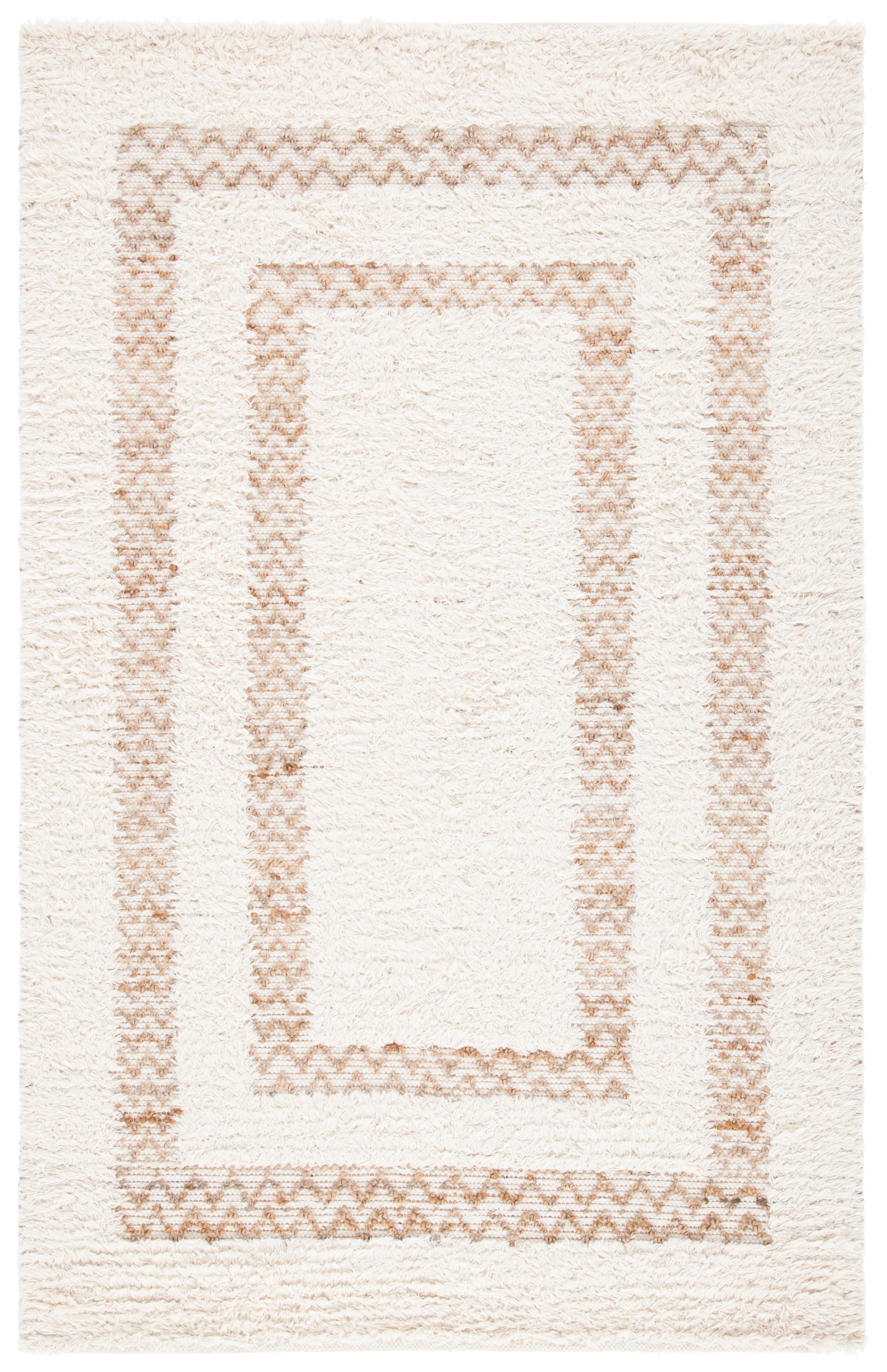 SAFAVIEH Natura Jerald Bordered Area Rug, Ivory/Natural, 5' x 8 ...
