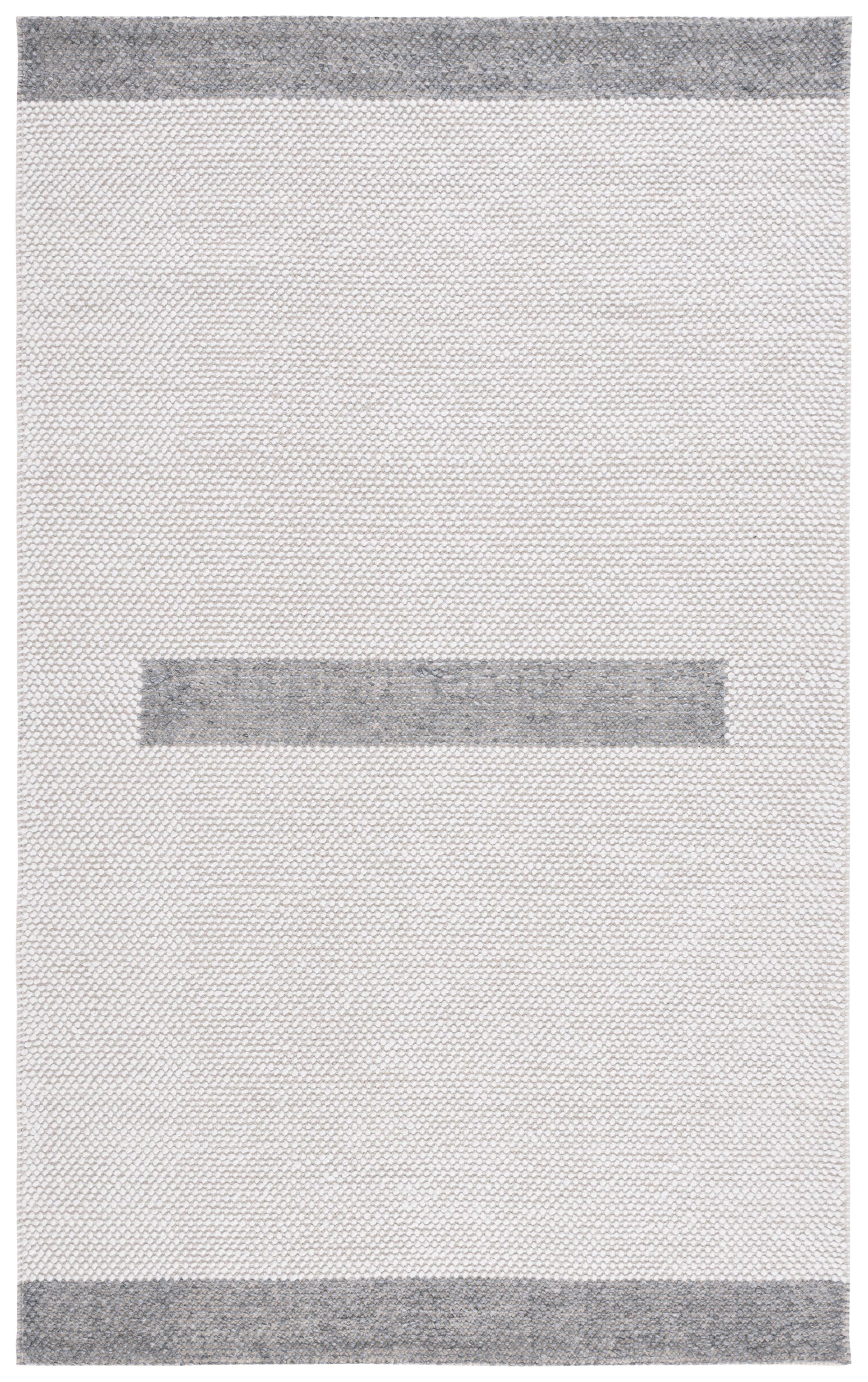 SAFAVIEH Natura Marina Striped Wool Area Rug, Ivory/Dark Grey, 5' x 8 ...