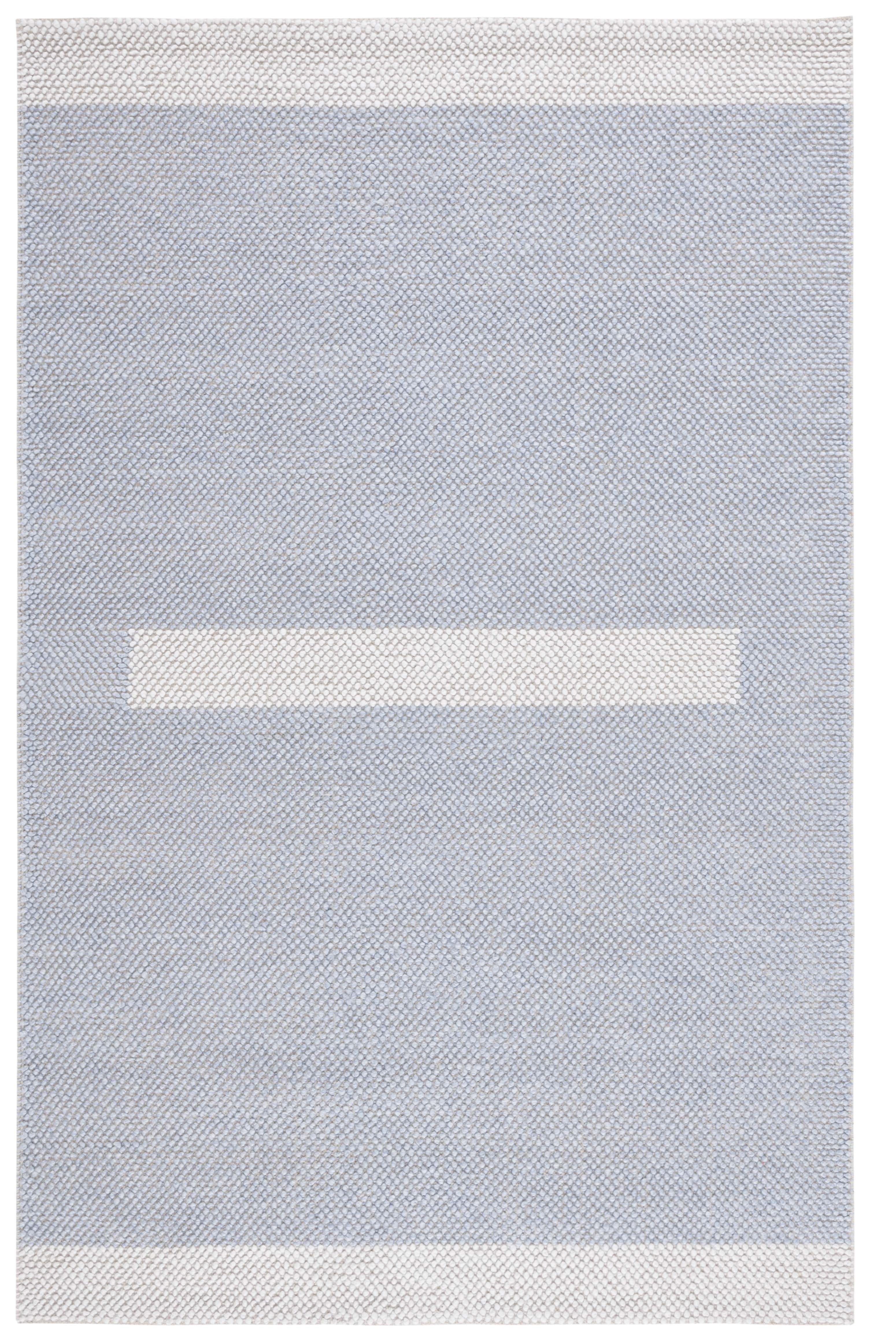 SAFAVIEH Natura Marina Striped Wool Area Rug, Light Blue/Ivory, 4' x 6 ...