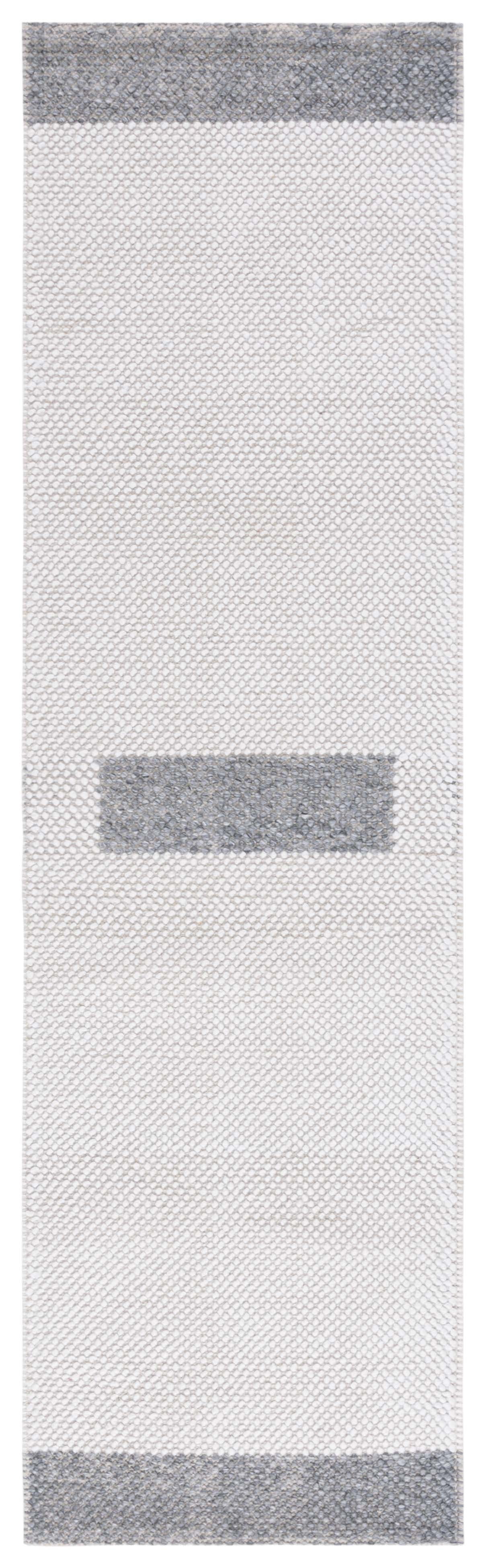 SAFAVIEH Natura Marina Striped Wool Runner Rug, Ivory/Dark Grey, 2'3" x ...