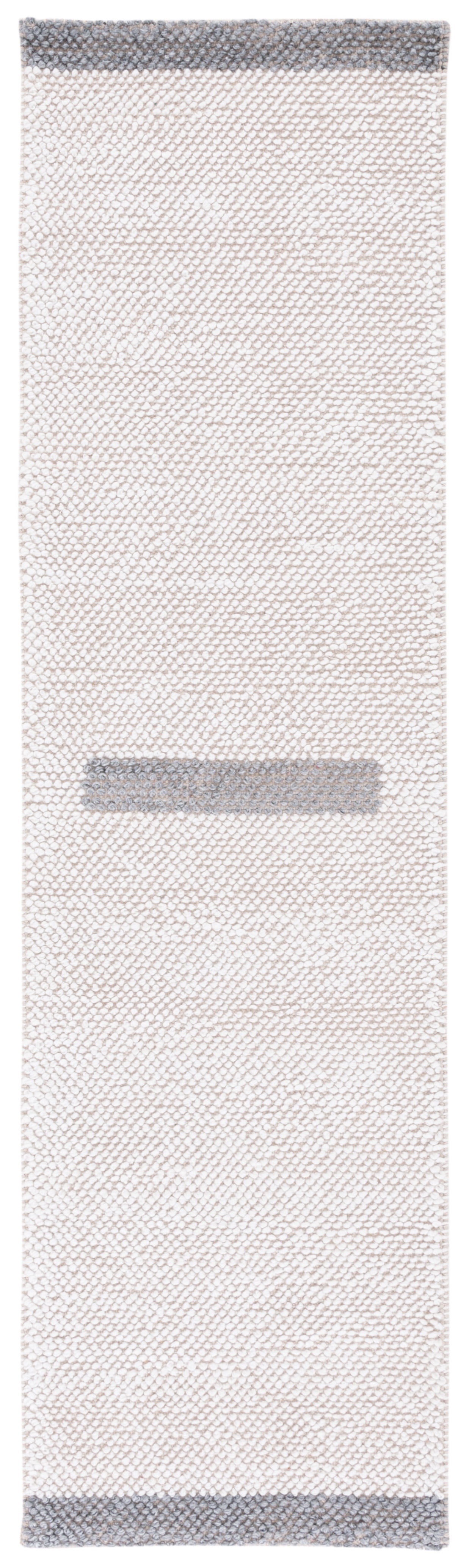 SAFAVIEH Natura Marina Striped Wool Runner Rug, Ivory/Grey, 2'3" x 8 ...