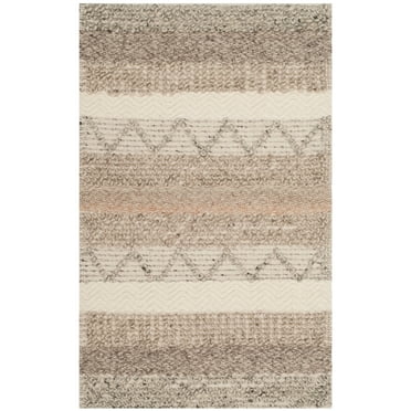 SAFAVIEH Natura Carly Geometric Braided Wool Area Rug, Beige/Ivory, 2 ...