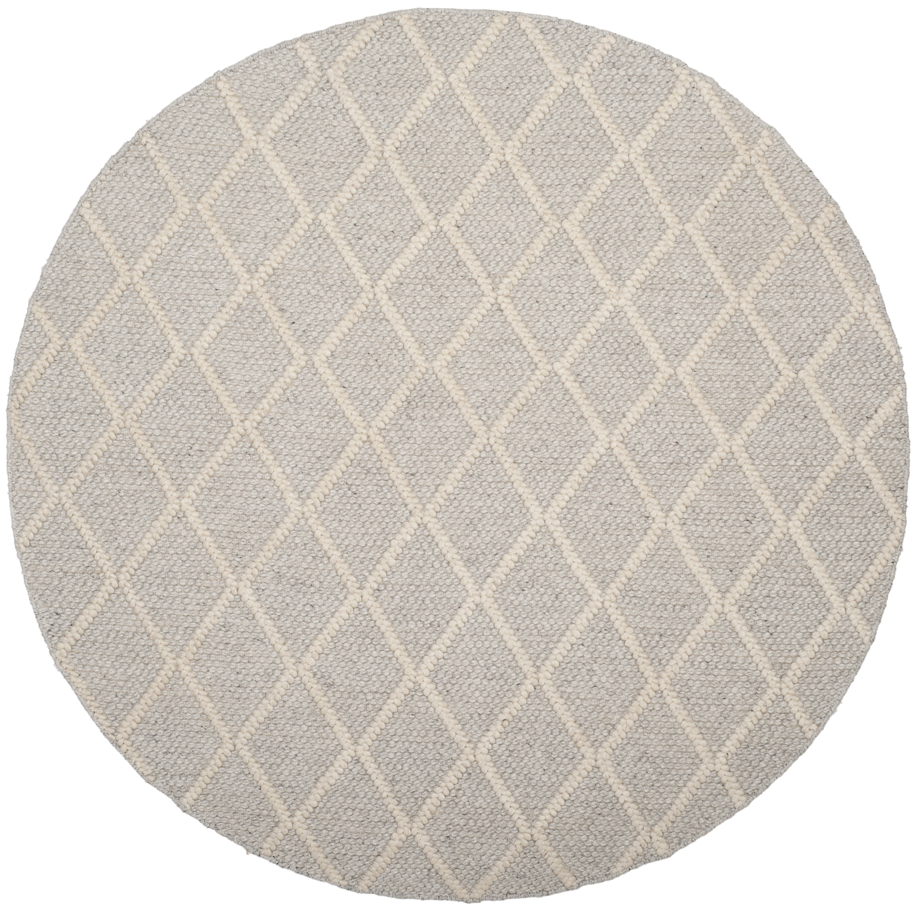 SAFAVIEH Natura Tracery Geometric Area Rug, Silver/Ivory, 8' x 8' Round ...