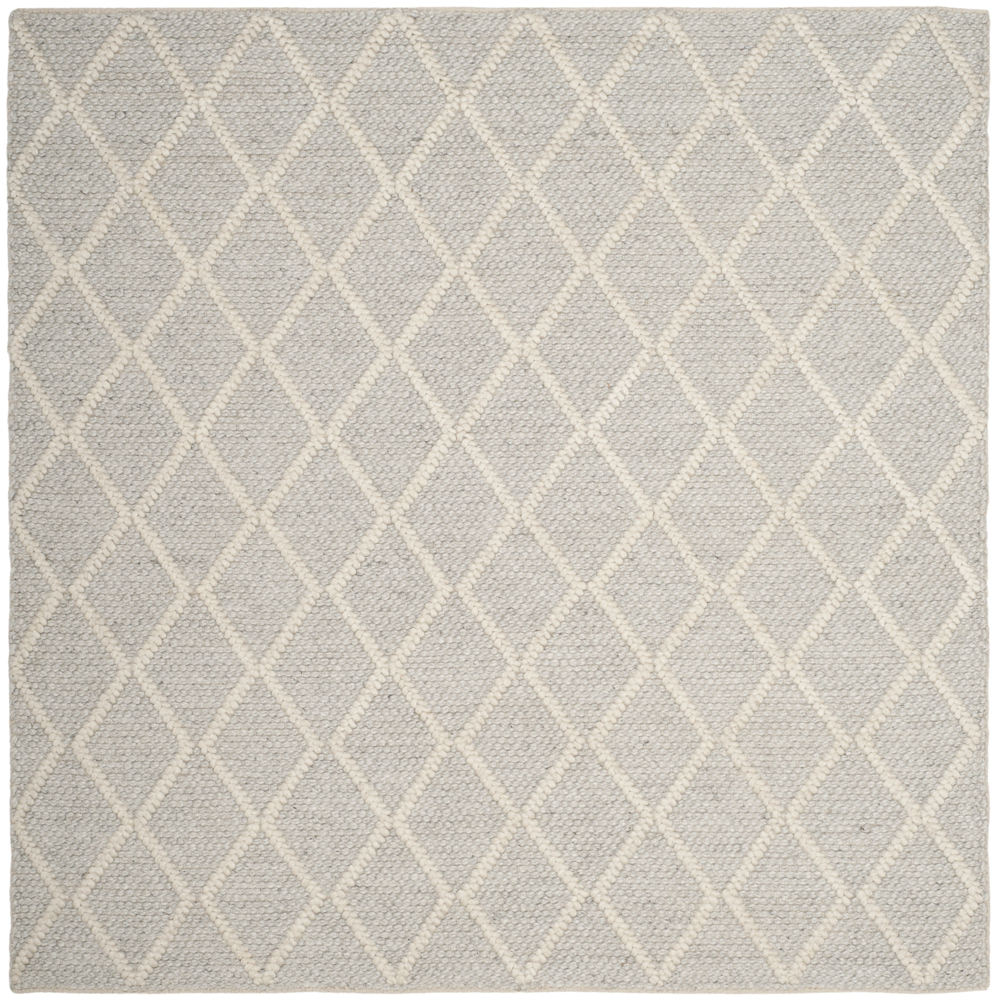 SAFAVIEH Natura Tracery Geometric Area Rug, Silver/Ivory, 8' x 8 ...