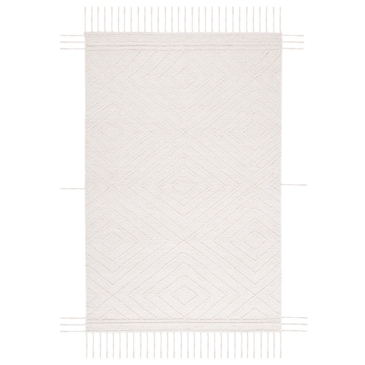 SAFAVIEH Natura Wilton Geometric Striped Area Rug, Ivory/Black, 4' x 6 ...