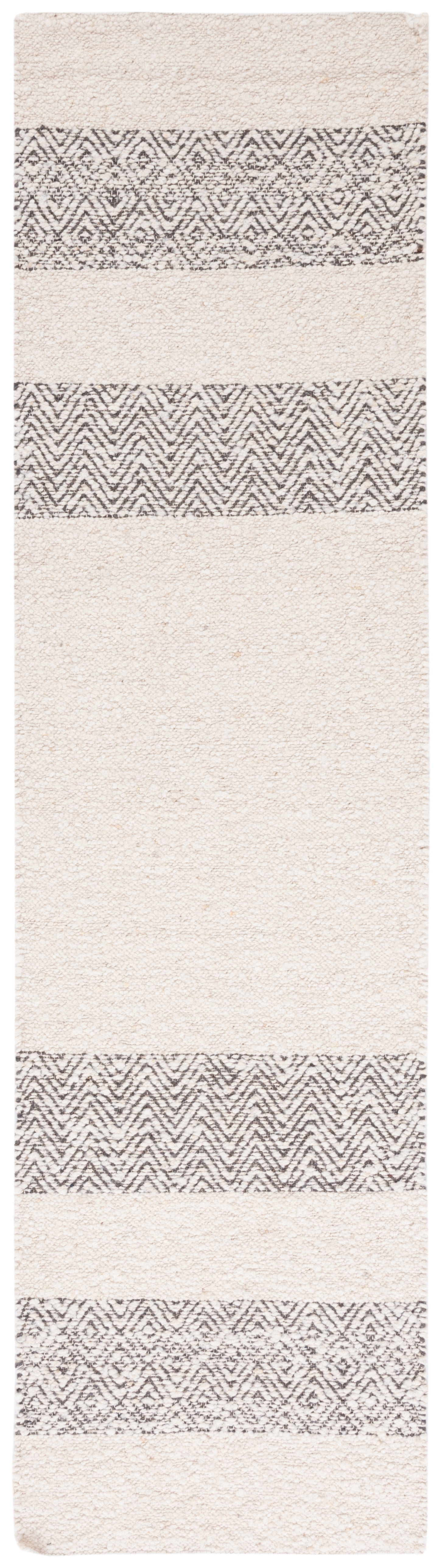 SAFAVIEH Natura Wilton Geometric Striped Runner Rug, Ivory/Black, 2'3 ...