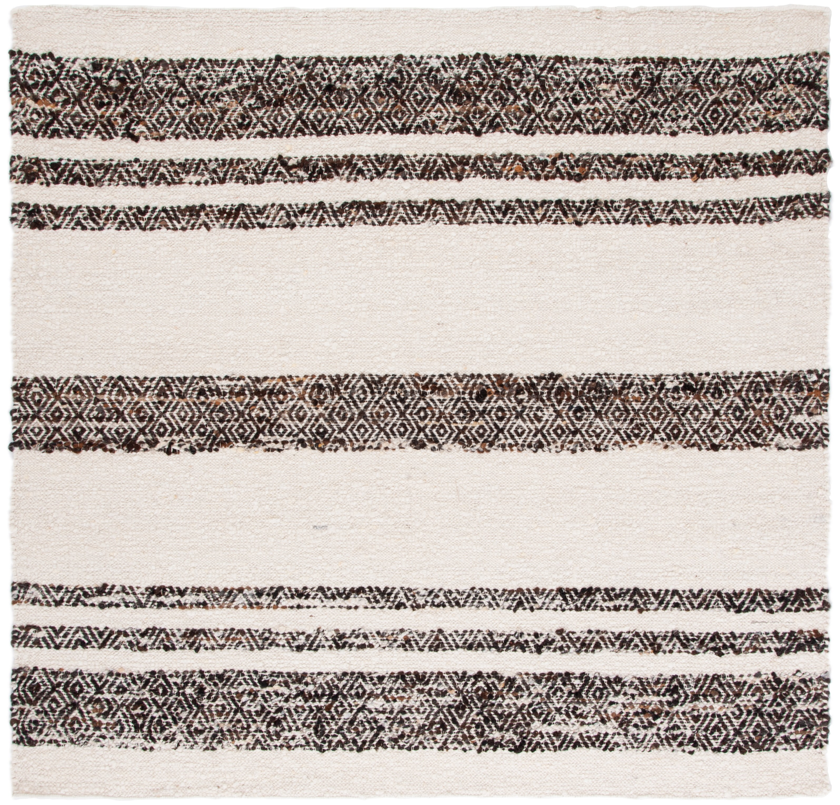 SAFAVIEH Natura Zyana Geometric Striped Area Rug, Black/Ivory, 6' x 6 ...