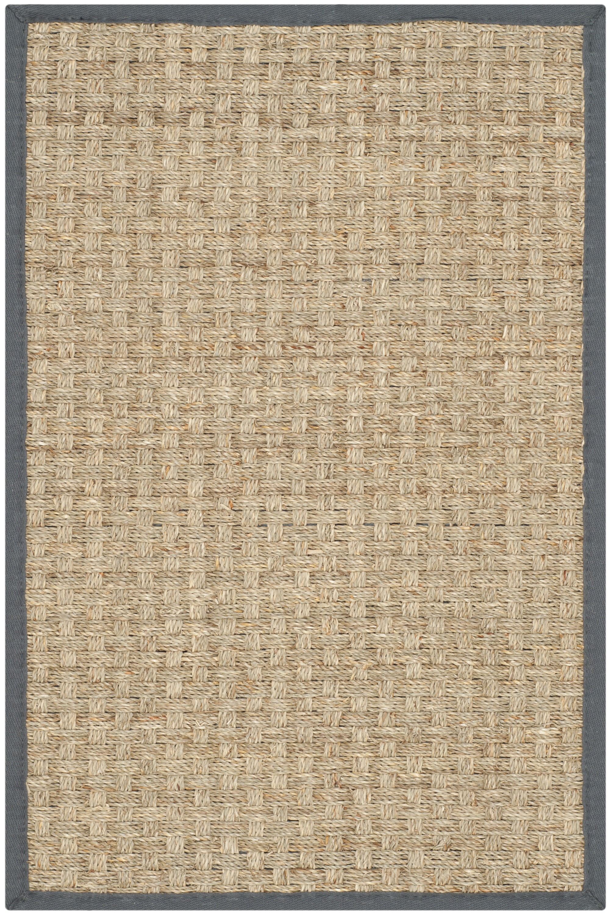 SAFAVIEH Natural Fiber Arbor Border Area Rug, Natural/Dark Grey, 2' x 3 ...