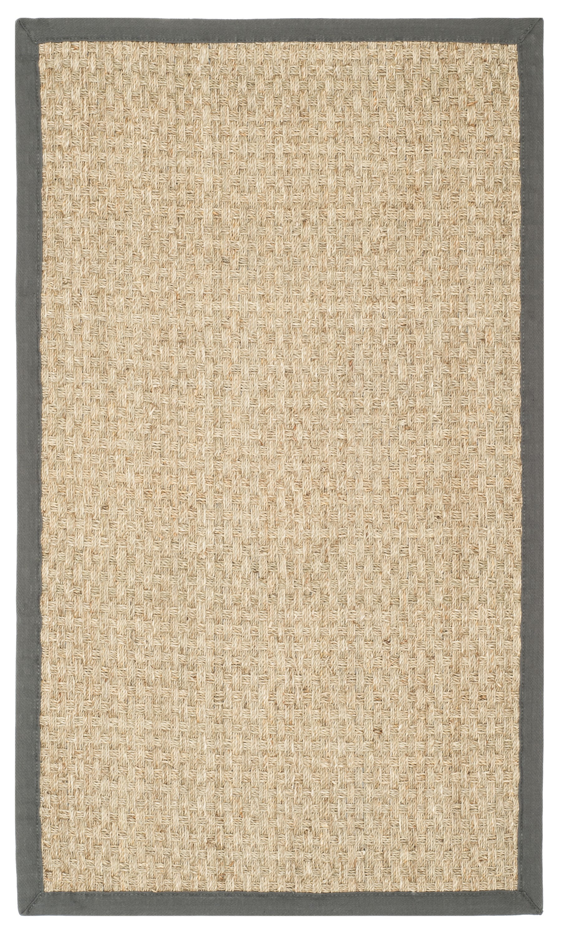 SAFAVIEH Natural Fiber Arbor Border Area Rug, Natural/Dark Grey, 3' x 5 ...