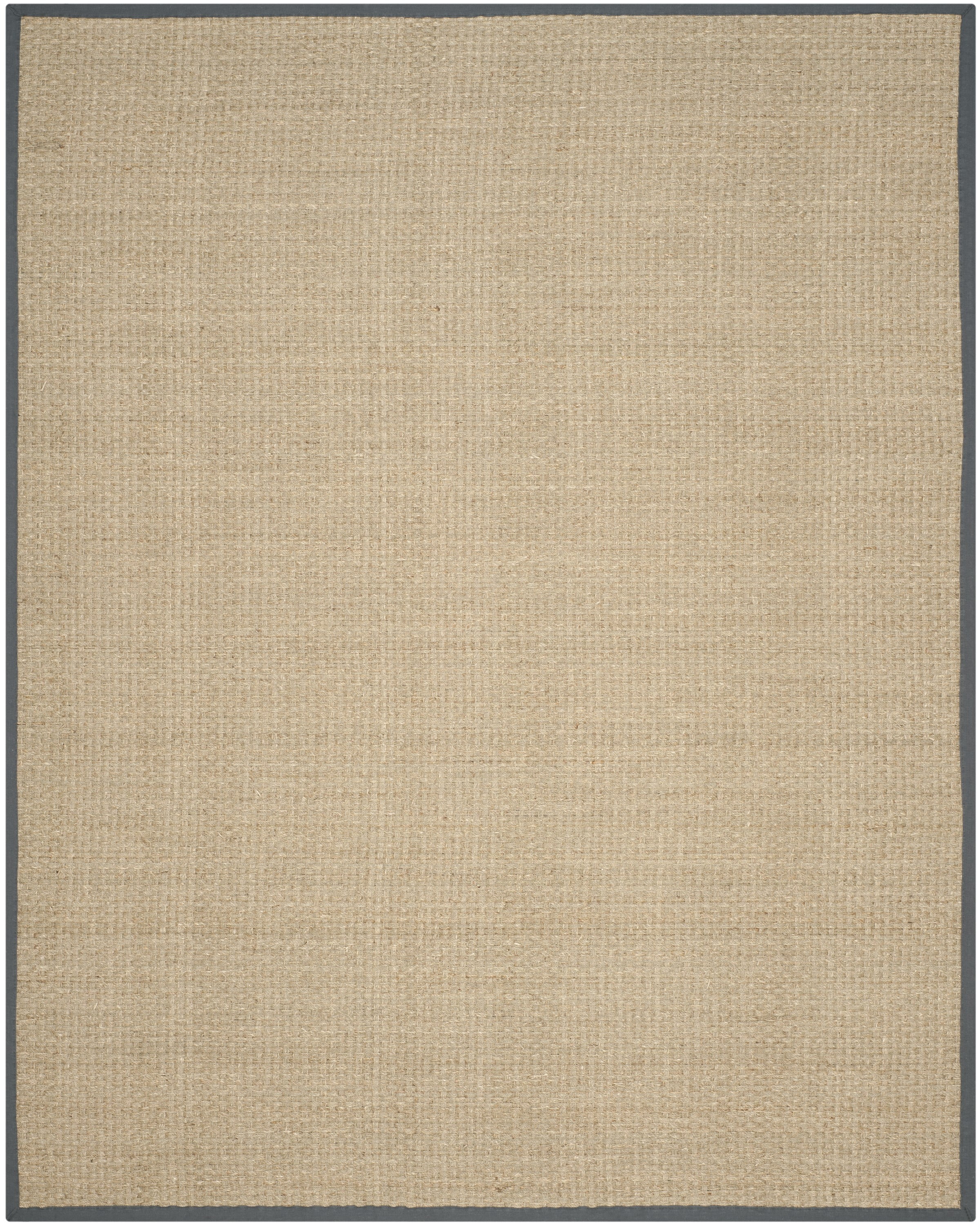 SAFAVIEH Natural Fiber Arbor Border Area Rug, Natural/Dark Grey, 8' x ...