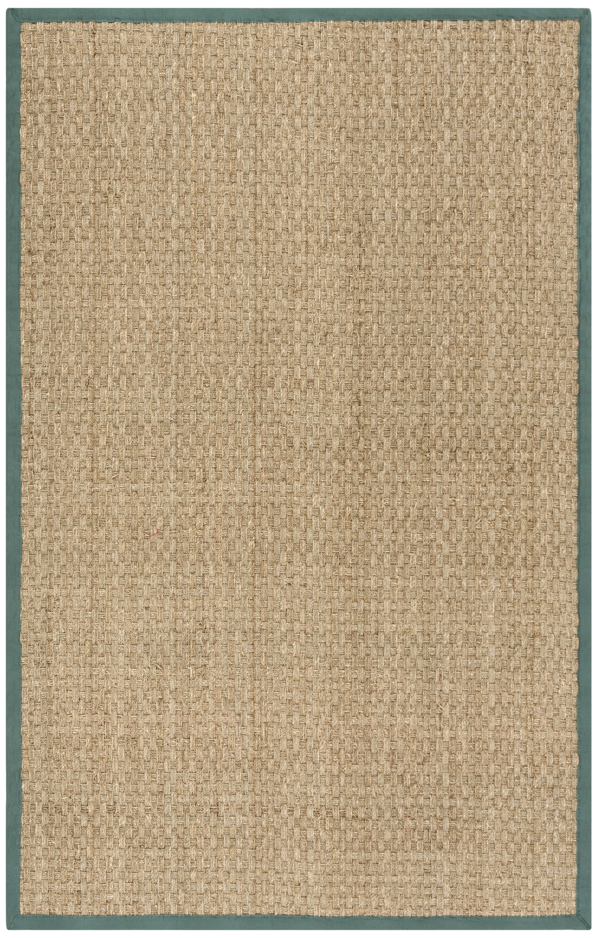 SAFAVIEH Natural Fiber Arbor Border Area Rug, Natural/Light Blue, 5' x ...