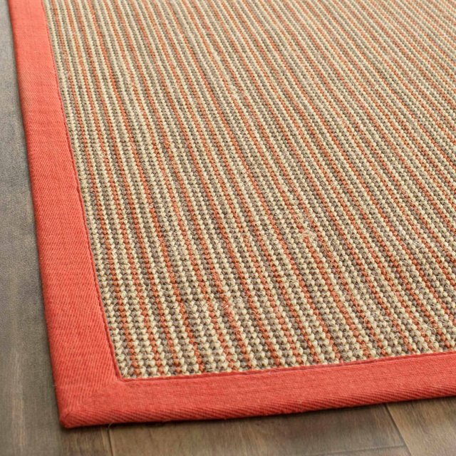 SAFAVIEH Natural Fiber Aspen Striped Sisal Area Rug, Rust, 2'6" x 4 ...