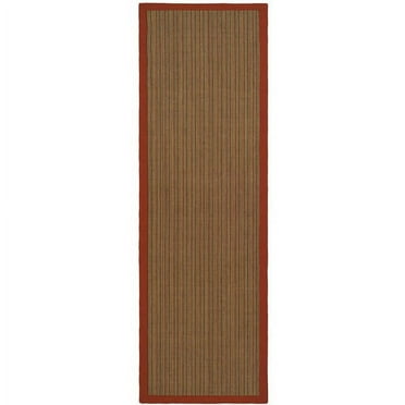 SAFAVIEH Natural Fiber Aspen Striped Sisal Area Rug, Rust, 2'6" x 4 ...