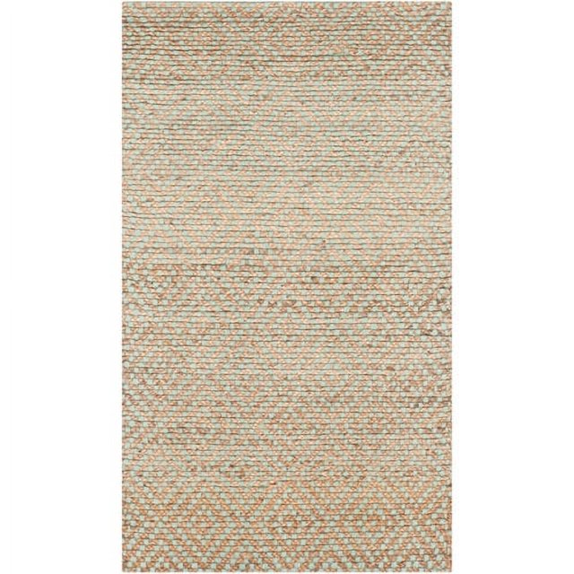 SAFAVIEH Natural Fiber Braxton Braided Jute Area Rug, Natural/Green, 2 ...