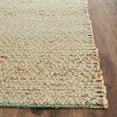 SAFAVIEH Natural Fiber Braxton Braided Jute Area Rug, Natural/Green, 3 ...
