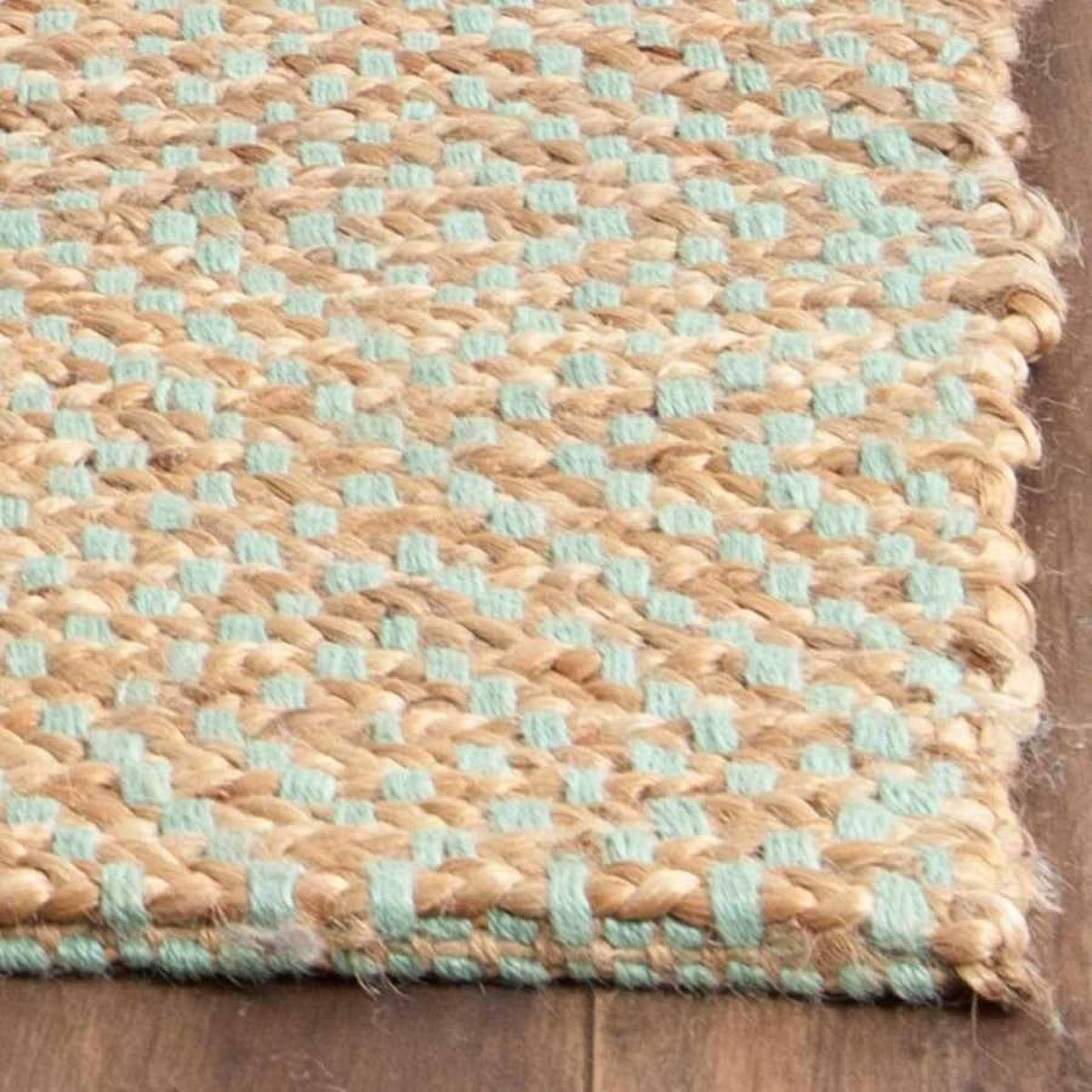 SAFAVIEH Natural Fiber Braxton Braided Jute Area Rug, Natural/Green, 6 ...