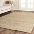 SAFAVIEH Natural Fiber Braxton Braided Jute Area Rug, Natural/Green, 8 ...