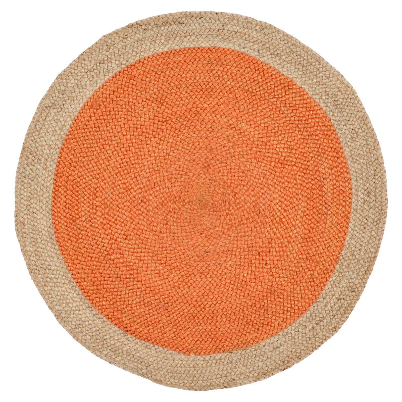 SAFAVIEH Natural Fiber Cebrail Braided Jute Area Rug, Orange/Natural, 8 ...