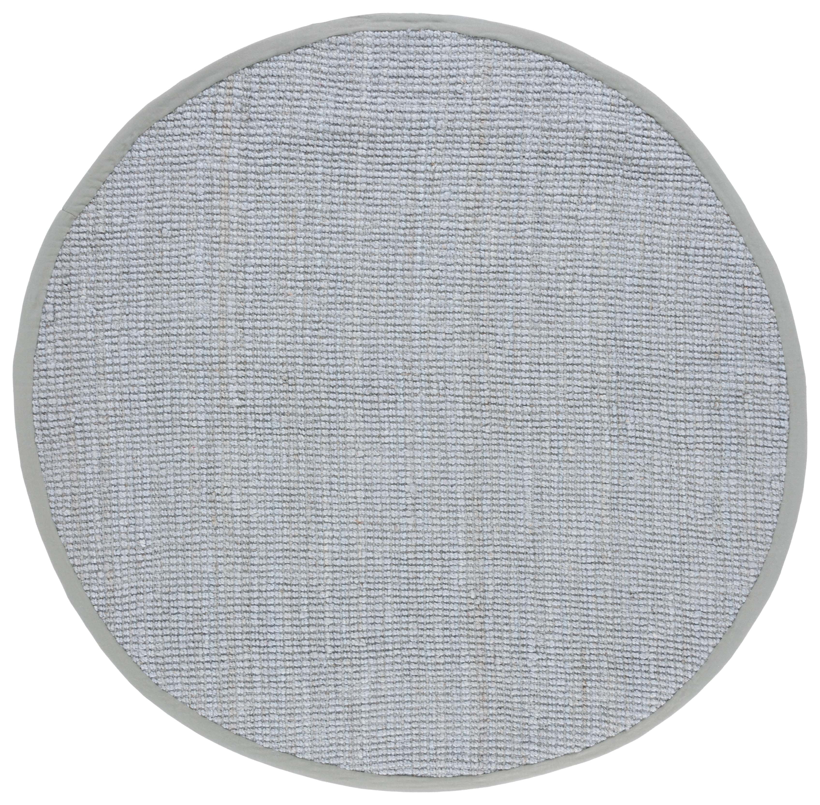 SAFAVIEH Natural Fiber Delmar Solid Area Rug, Light Grey, 9' x 9' Round ...
