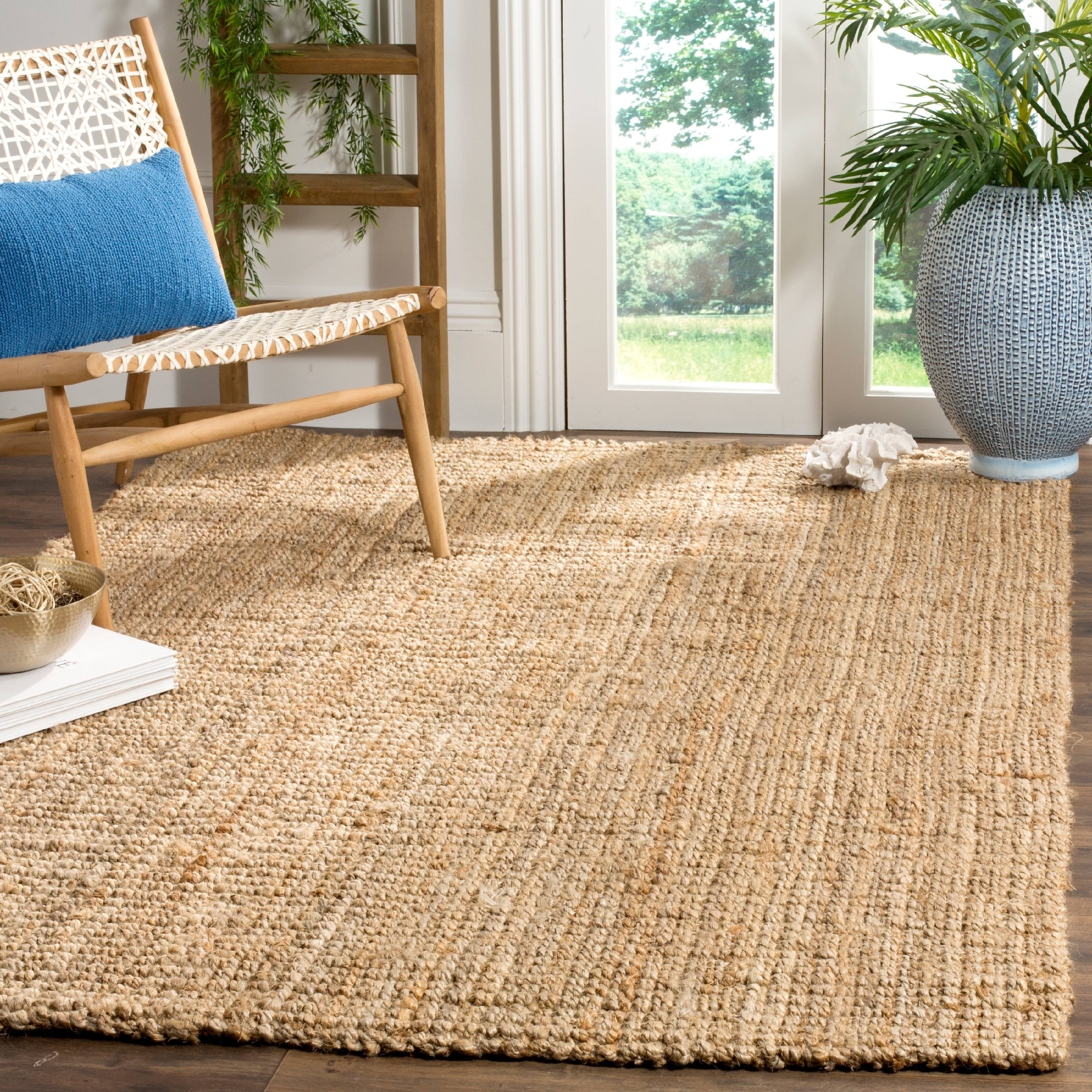 Safavieh Natural Fiber Delmar Jute Area Rug, Natural, 7' x 7' Square ...