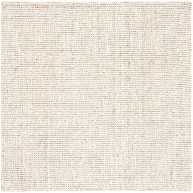 SAFAVIEH Natural Fiber Delmar Solid Area Rug, Bleach/Ivory, 9' x 9 ...