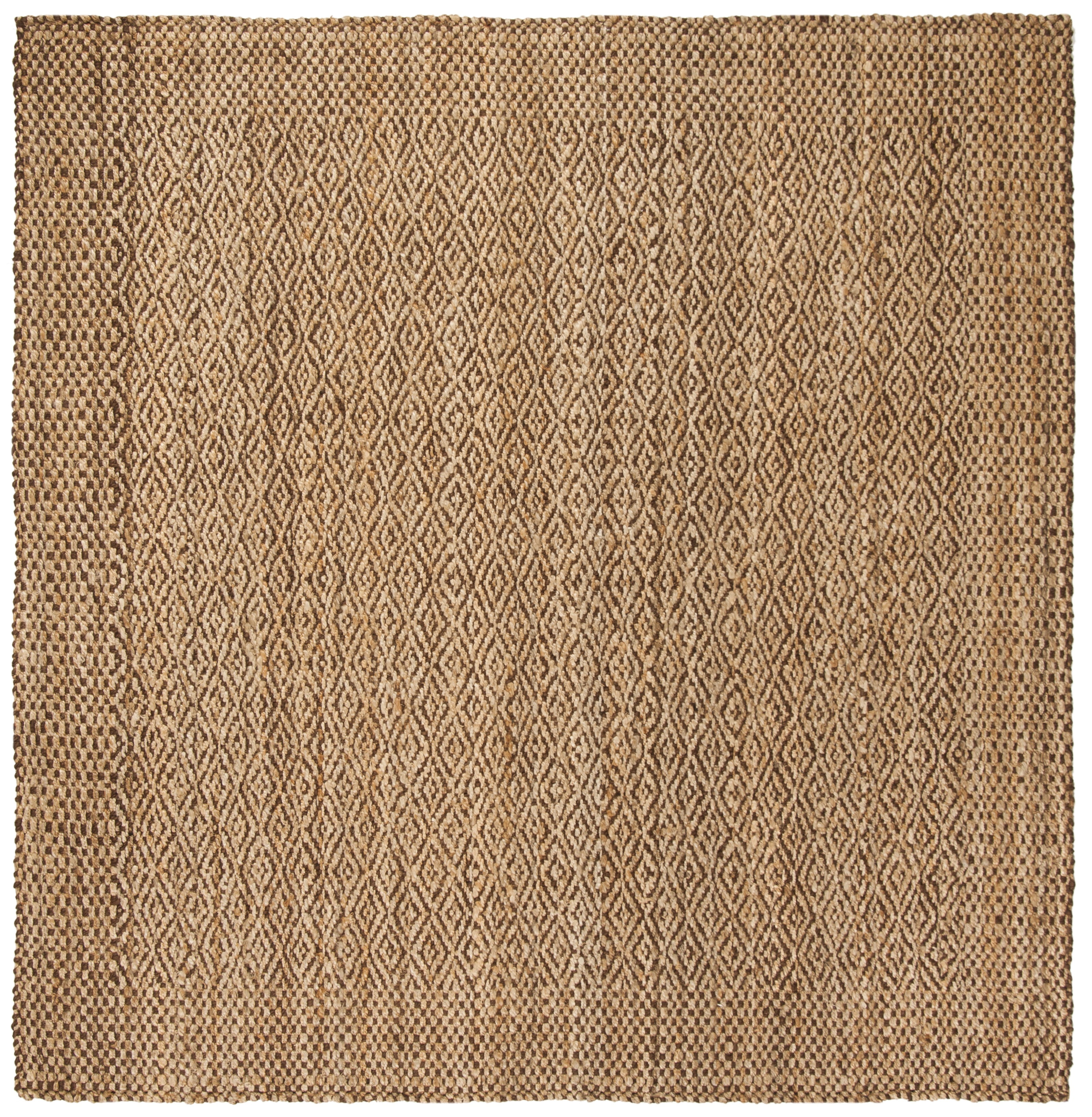 SAFAVIEH Natural Fiber Doreen Geometric Area Rug, Natural/Brown, 4' x 4 ...