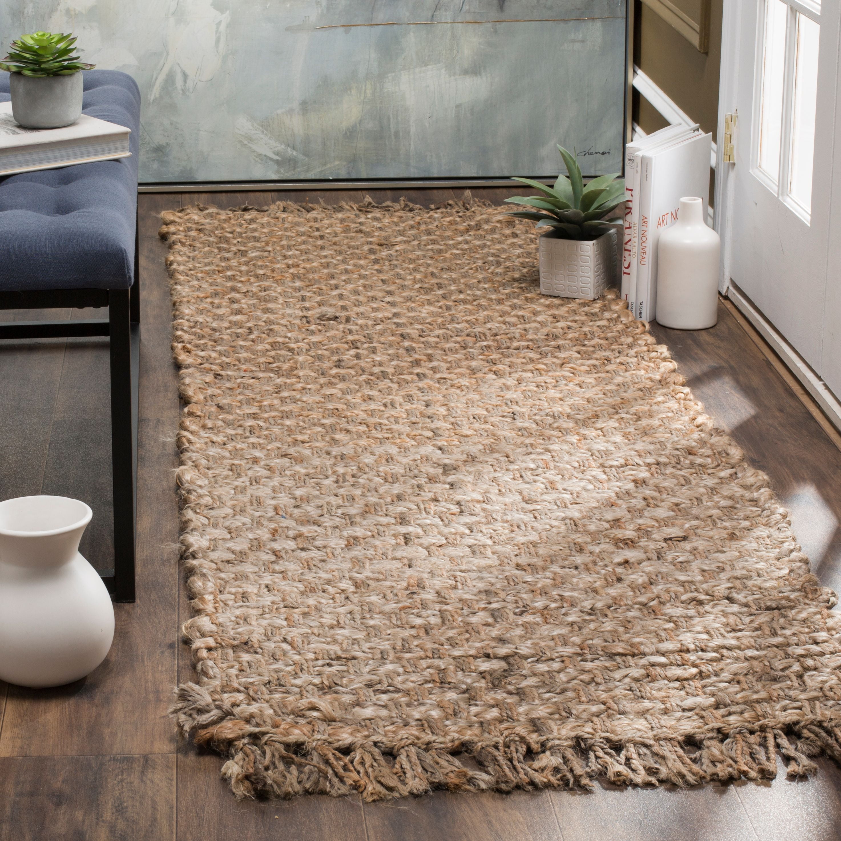 SAFAVIEH Natural Fiber Eason Braided Jute Runner Rug, Natural, 2'6" x ...