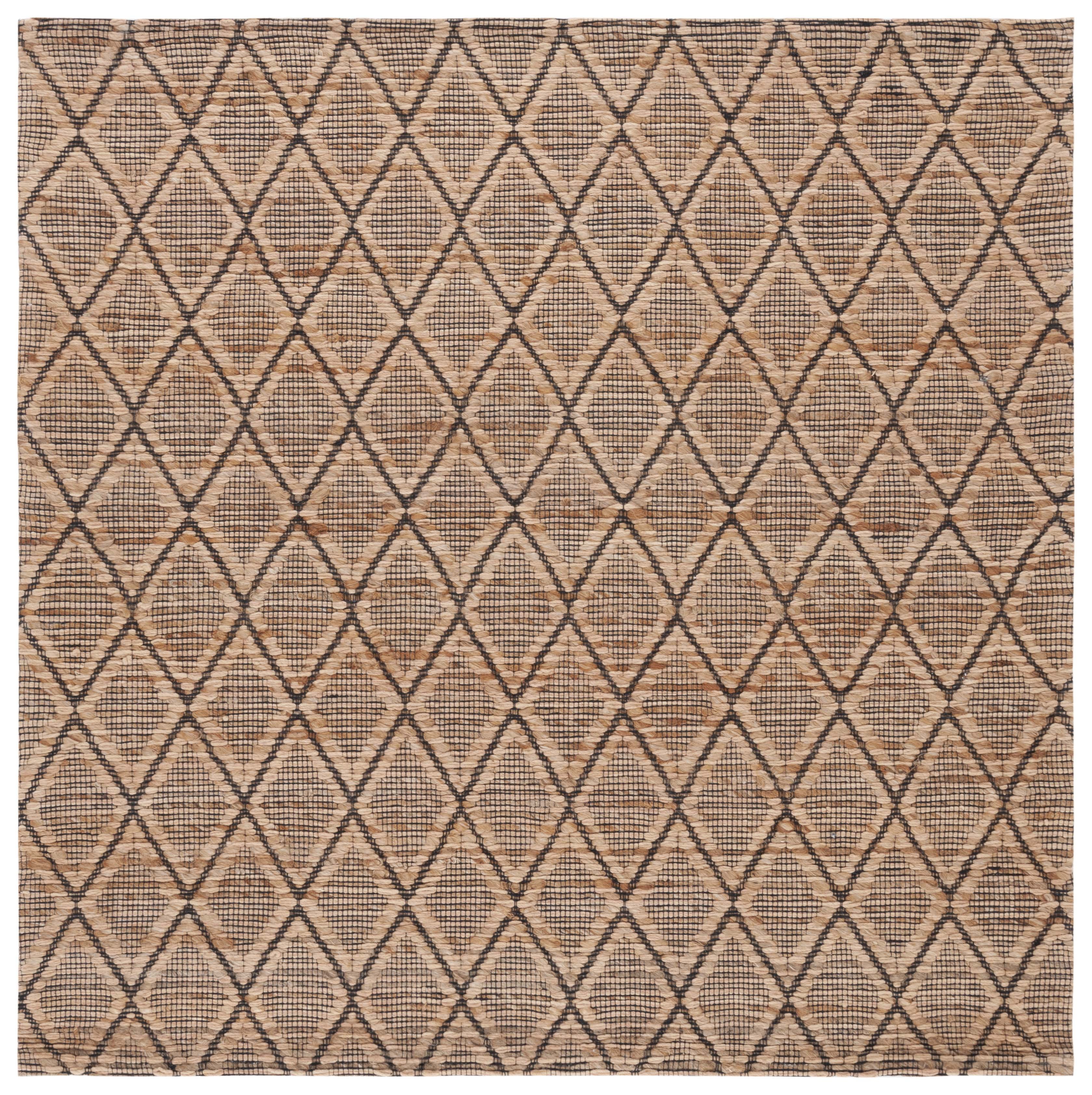 SAFAVIEH Natural Fiber Ezra Geometric Area Rug, Natural, 6' x 6' Square ...