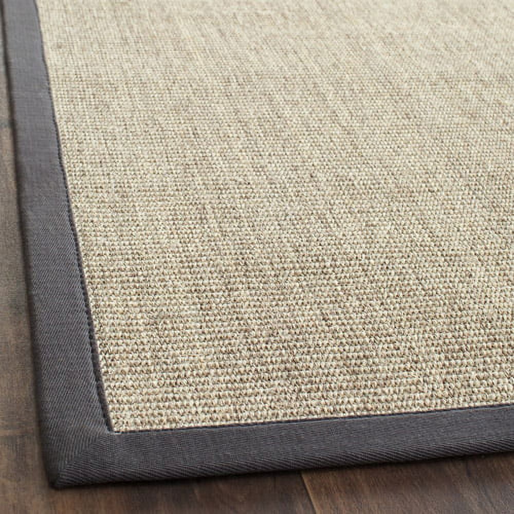 SAFAVIEH Natural Fiber Forrester Border Sisal Runner Rug, Marble/Grey ...
