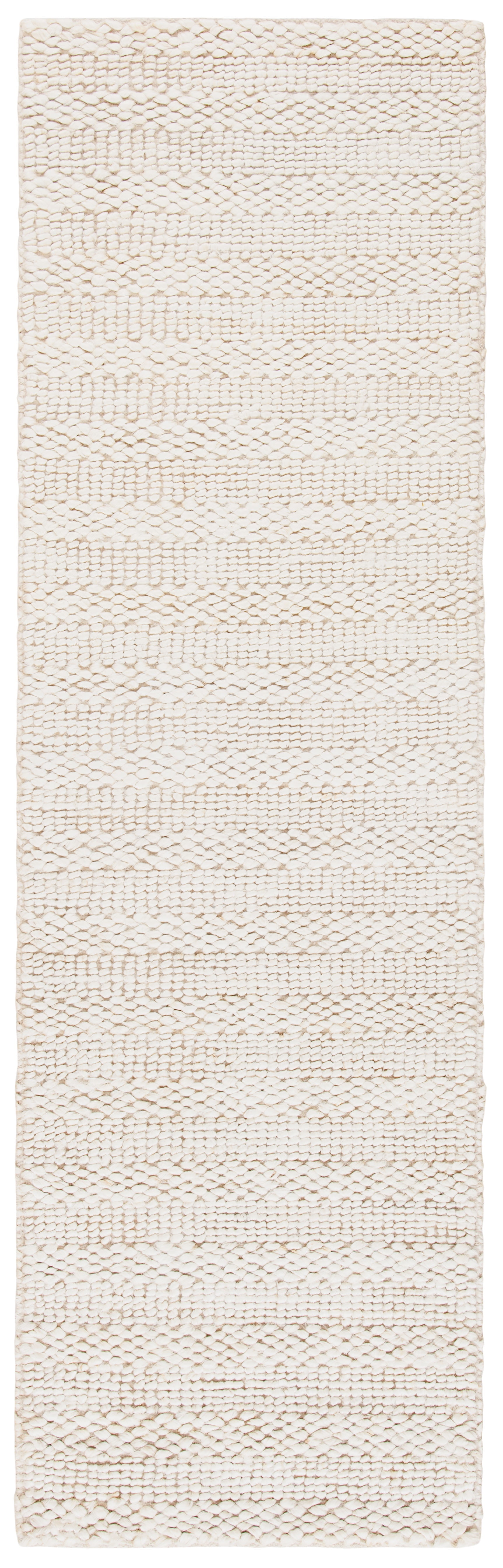 SAFAVIEH Natural Fiber Henrika Geometric Runner Rug, Bleach, 2'3" x 16 ...