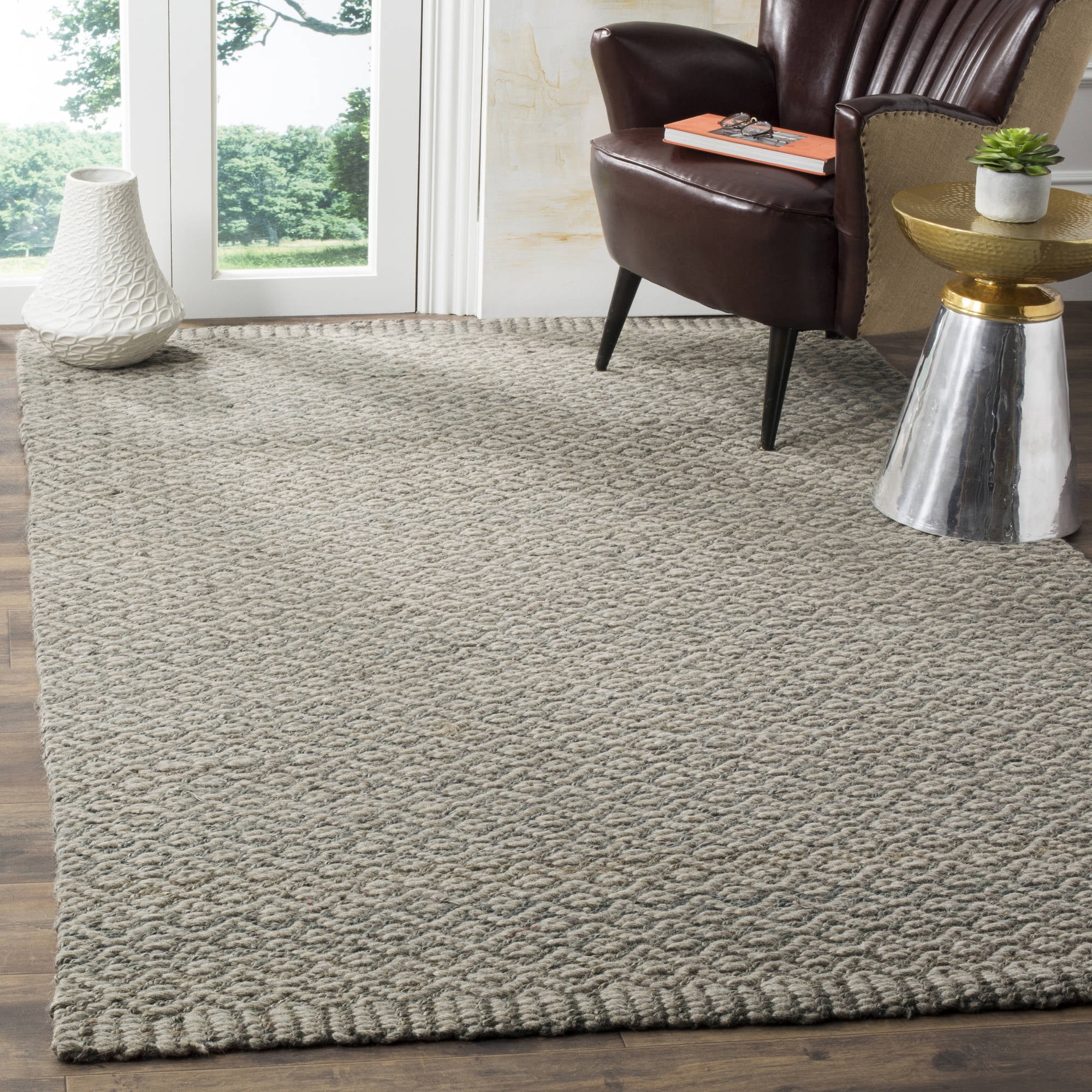 SAFAVIEH Natural Fiber Holden Geometric Area Rug, Grey, 9' x 12 ...