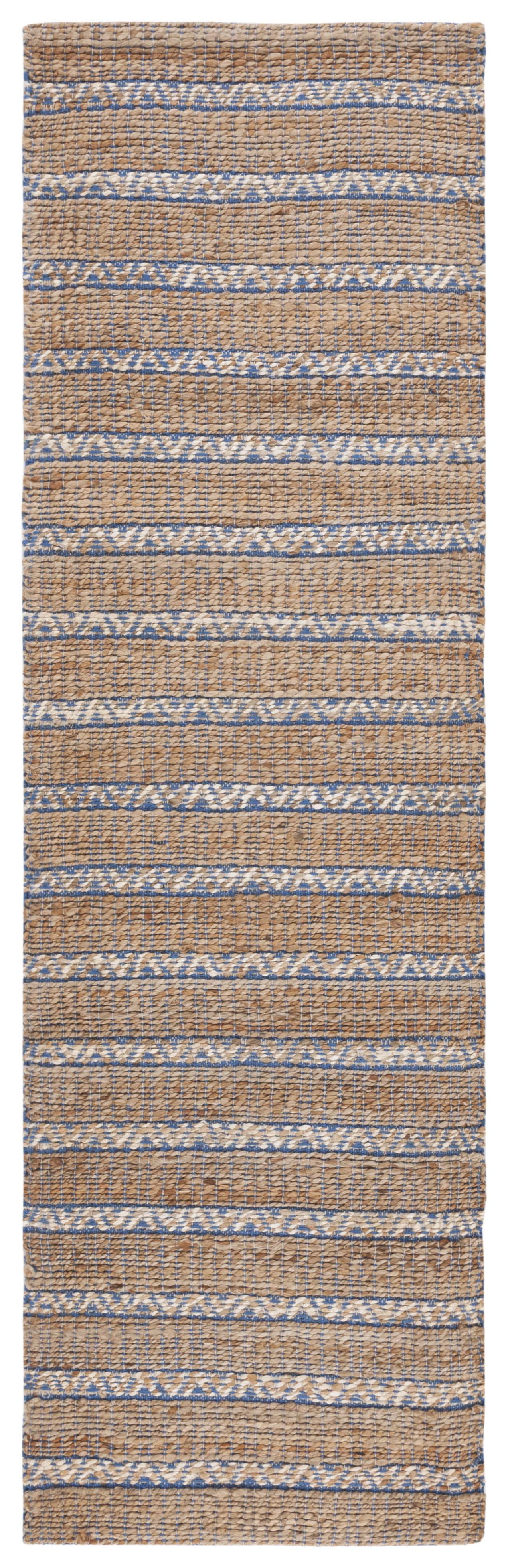 SAFAVIEH Natural Fiber Jack Striped Runner Rug, Blue/Natural, 2'3" x 8 ...