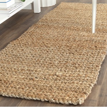 SAFAVIEH Natural Fiber Eason Braided Jute Runner Rug, Natural, 2'6" x ...