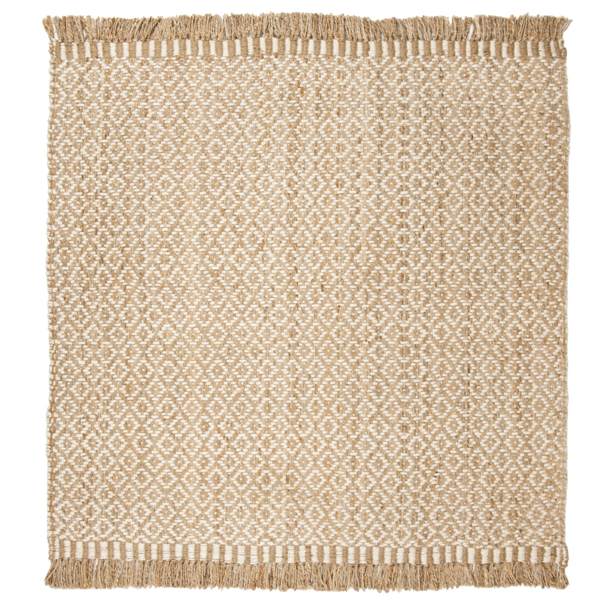 SAFAVIEH Natural Fiber Johanna Geometric Area Rug, Natural/Ivory, 7' x ...