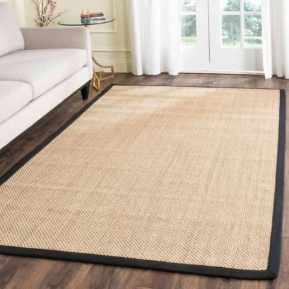 SAFAVIEH Natural Fiber Jovana Border Seagrass Area Rug, Maize/Black, 8 ...
