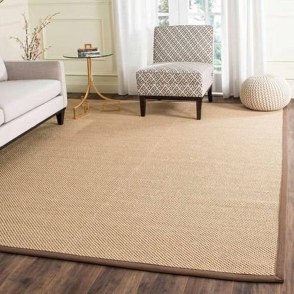 SAFAVIEH Natural Fiber Jovana Border Seagrass Area Rug, Maize/Brown, 4 ...