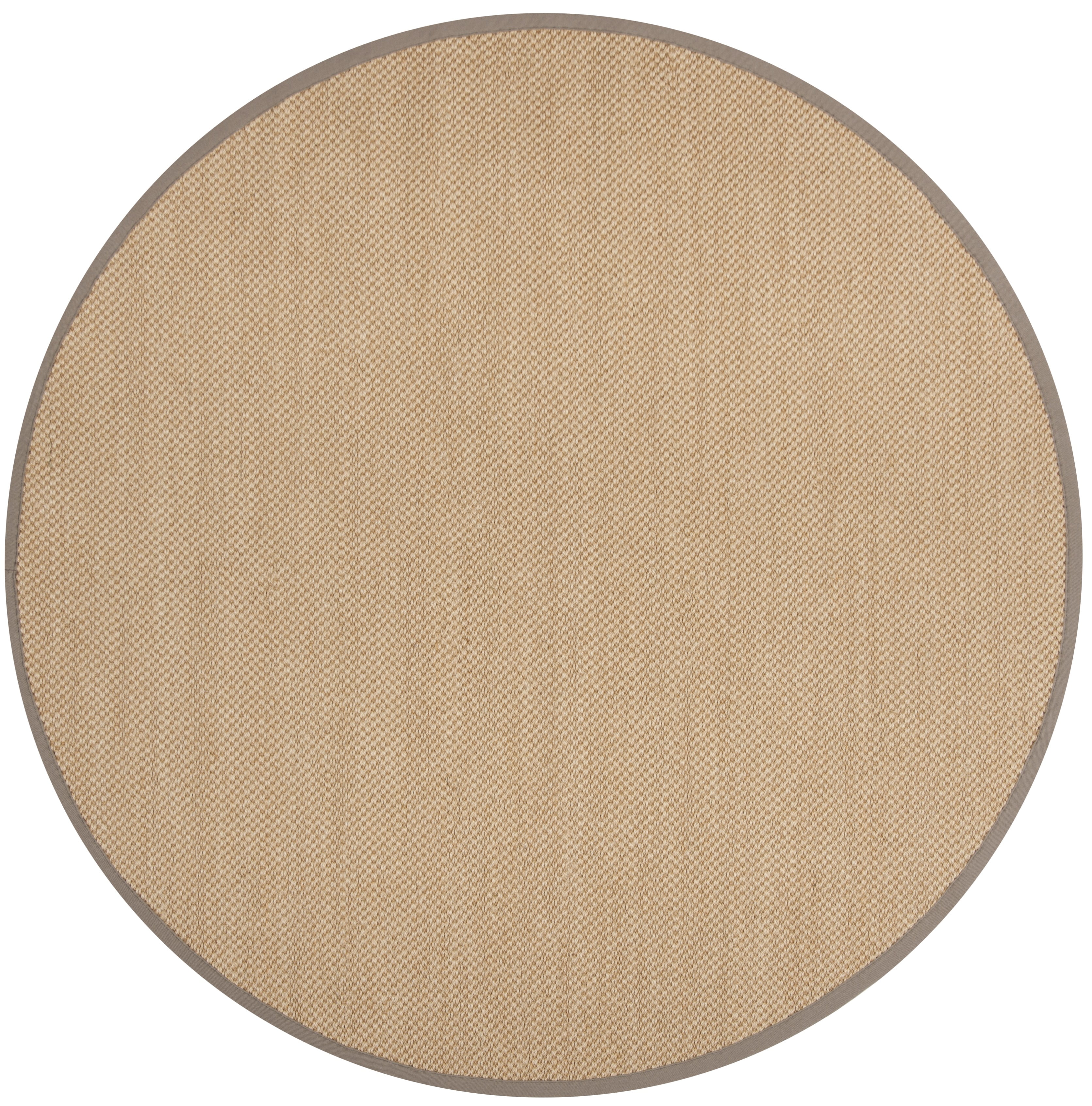 Safavieh Natural Fiber Jovana Solid Area Rug, Maize/Gray, 4' x 4' Round ...