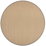 Safavieh Natural Fiber Jovana Solid Area Rug, Maize/Gray, 4' x 4' Round ...