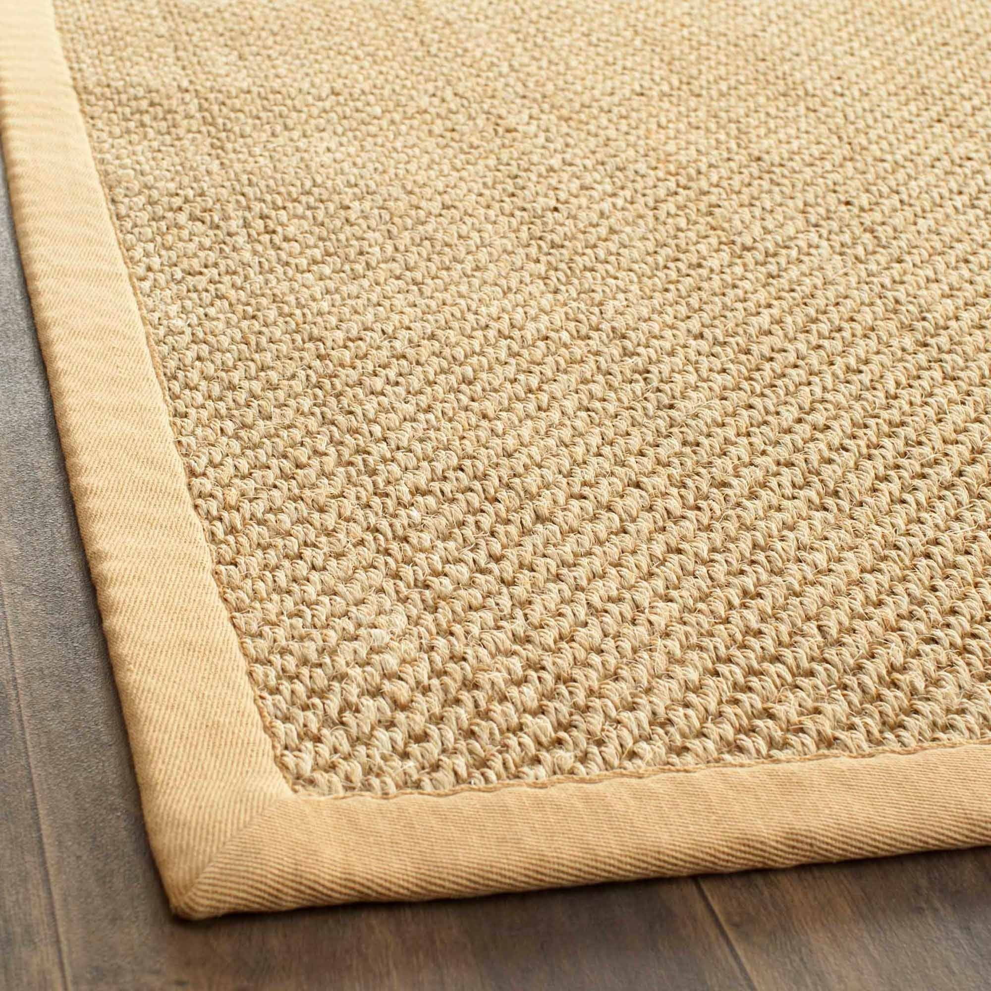 SAFAVIEH Natural Fiber Juniper Border Sisal Area Rug, Maize/Wheat, 8' x ...