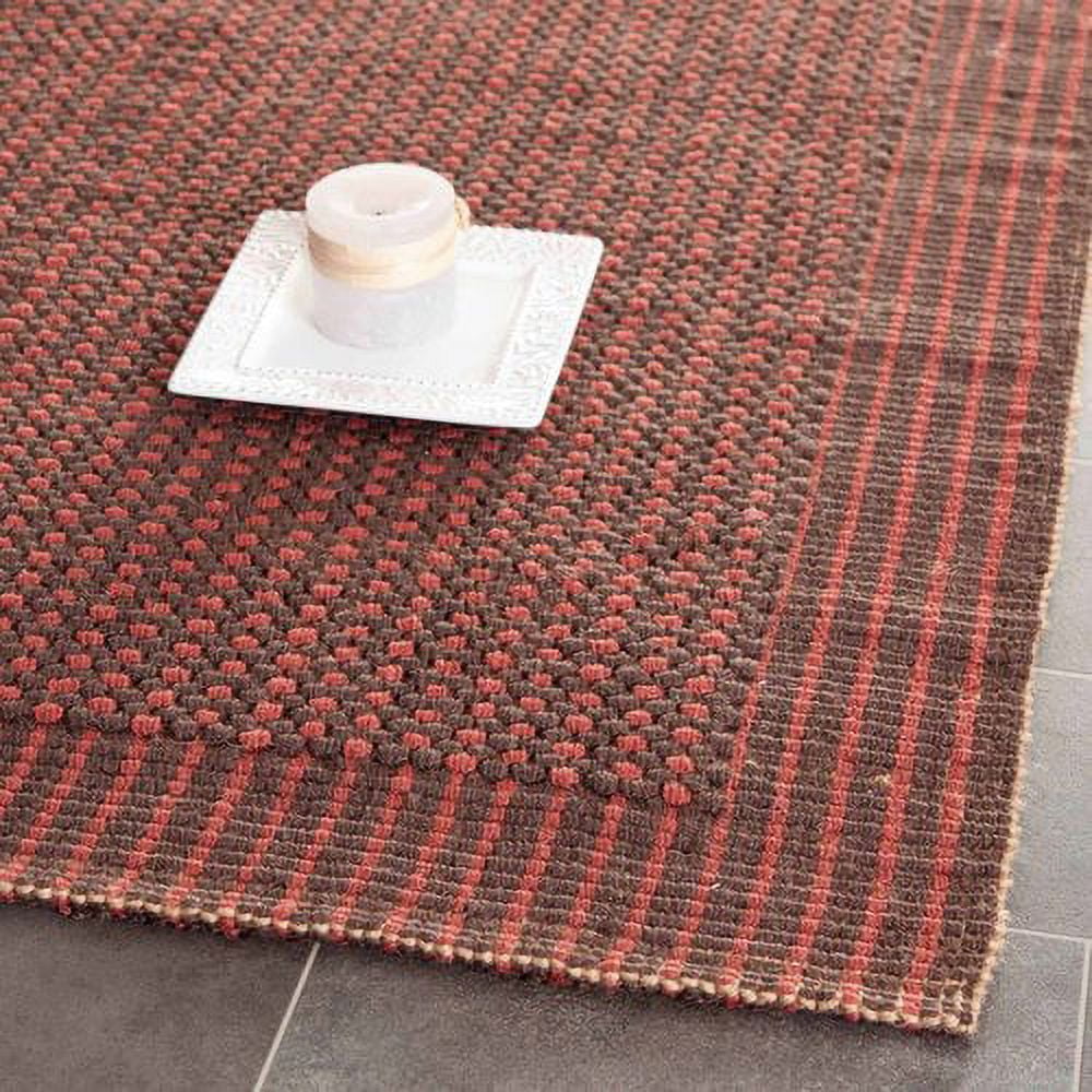 Safavieh Natural Fiber Jute Area Rug, Brown and Rust, Hand Woven, 4' x ...