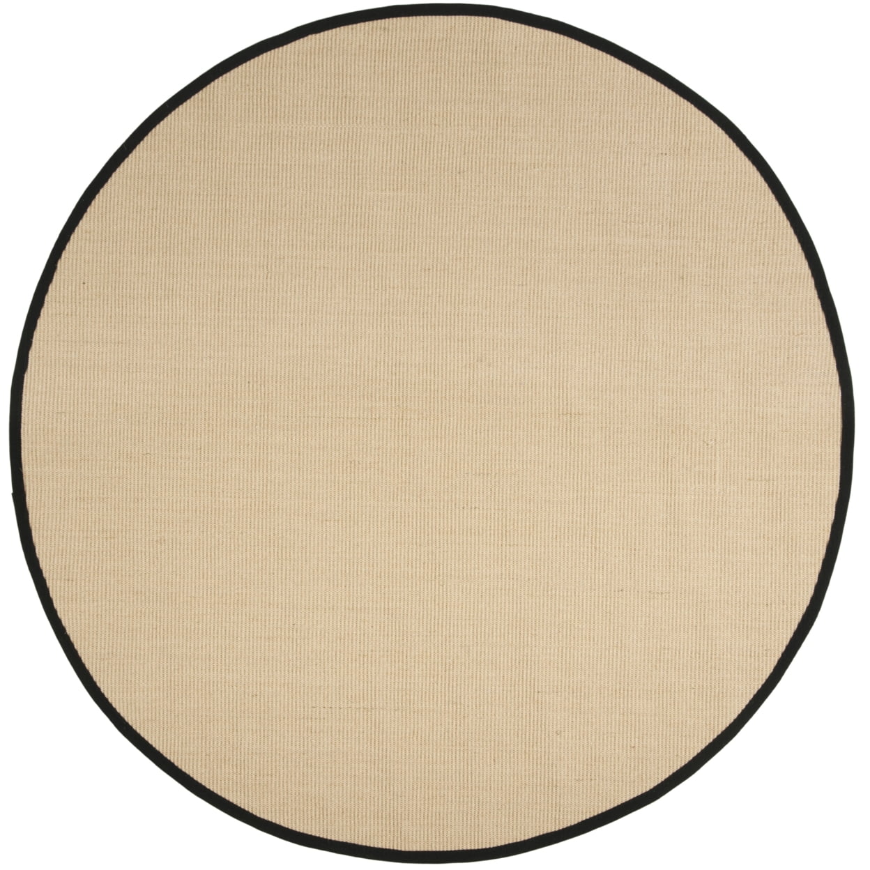 SAFAVIEH Natural Fiber Keane Solid Sisal Area Rug, Beige/Black, 6' x 6 ...