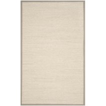 SAFAVIEH Natural Fiber Kentigern Border Seagrass Area Rug, Marble/Khaki ...